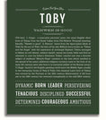 Toby Personalized Name Meaning Art Prints – Name Stories