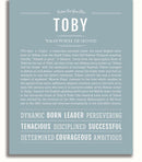 Toby Personalized Name Meaning Art Prints – Name Stories