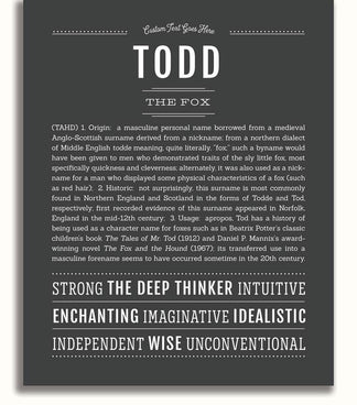 Todd | Name Art Print – Name Stories