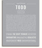 Todd Personalized Name Meaning Art Prints – Name Stories
