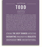 Todd Personalized Name Meaning Art Prints – Name Stories
