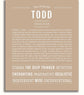Todd Personalized Name Meaning Art Prints – Name Stories