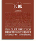 Todd Personalized Name Meaning Art Prints – Name Stories
