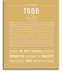 Todd Personalized Name Meaning Art Prints – Name Stories