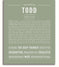 Todd Personalized Name Meaning Art Prints – Name Stories