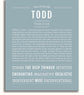 Todd Personalized Name Meaning Art Prints – Name Stories