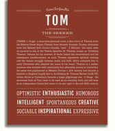 Tom Personalized Name Meaning Art Prints – Name Stories