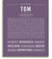 Tom Personalized Name Meaning Art Prints – Name Stories