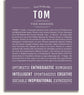 Tom Personalized Name Meaning Art Prints – Name Stories