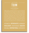 Tom Personalized Name Meaning Art Prints – Name Stories