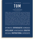 Tom Personalized Name Meaning Art Prints – Name Stories