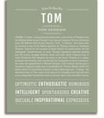 Tom Personalized Name Meaning Art Prints – Name Stories