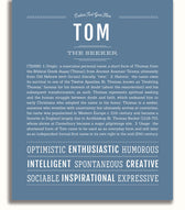 Tom Personalized Name Meaning Art Prints – Name Stories