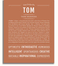 Tom Personalized Name Meaning Art Prints – Name Stories