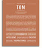 Tom Personalized Name Meaning Art Prints – Name Stories