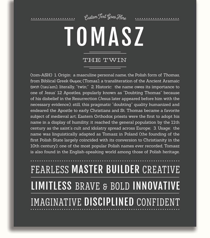Tomasz Personalized Name Meaning Art Prints – Name Stories