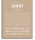 Tommy Personalized Name Meaning Art Prints – Name Stories