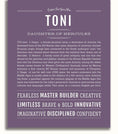 Toni | Name Art Print – Name Stories