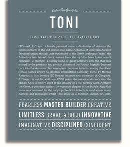 Toni | Name Art Print – Name Stories