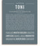 Toni | Name Art Print – Name Stories