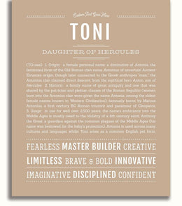 Toni | Name Art Print – Name Stories