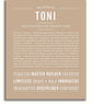 Toni | Name Art Print – Name Stories