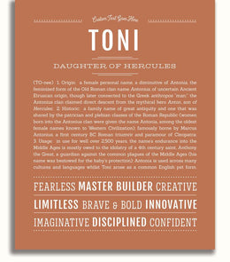 Toni | Name Art Print – Name Stories
