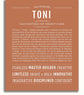 Toni | Name Art Print – Name Stories