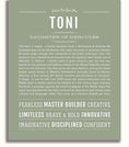Toni | Name Art Print – Name Stories
