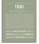Toni | Name Art Print – Name Stories