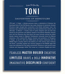 Toni | Name Art Print – Name Stories
