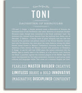 Toni | Name Art Print – Name Stories