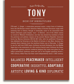 Tony | Name Art Print – Name Stories