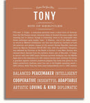 Tony | Name Art Print – Name Stories