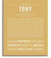 Tony Personalized Name Meaning Art Prints – Name Stories