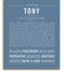Tony Personalized Name Meaning Art Prints – Name Stories