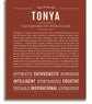 Tonya Personalized Name Meaning Art Prints – Name Stories