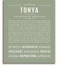 Tonya Personalized Name Meaning Art Prints – Name Stories