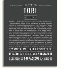 Tori | Name Art Print – Name Stories