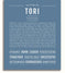 Tori Personalized Name Meaning Art Prints – Name Stories