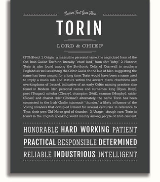 Torin | Name Art Print – Name Stories