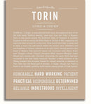 Torin Personalized Name Meaning Art Prints – Name Stories