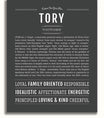 Tory Personalized Name Meaning Art Prints – Name Stories