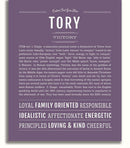 Tory (male) | Name Art Print – Name Stories