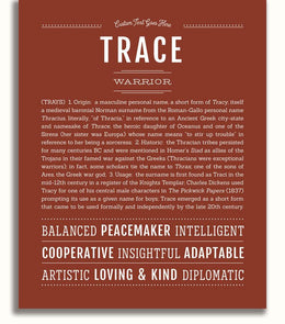 Trace Personalized Name Meaning Art Prints – Name Stories