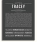 Tracey Personalized Name Meaning Art Prints – Name Stories