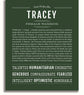 Tracey Personalized Name Meaning Art Prints – Name Stories