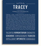 Tracey Personalized Name Meaning Art Prints – Name Stories