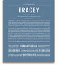 Tracey Personalized Name Meaning Art Prints – Name Stories