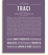 Traci Personalized Name Meaning Art Prints – Name Stories